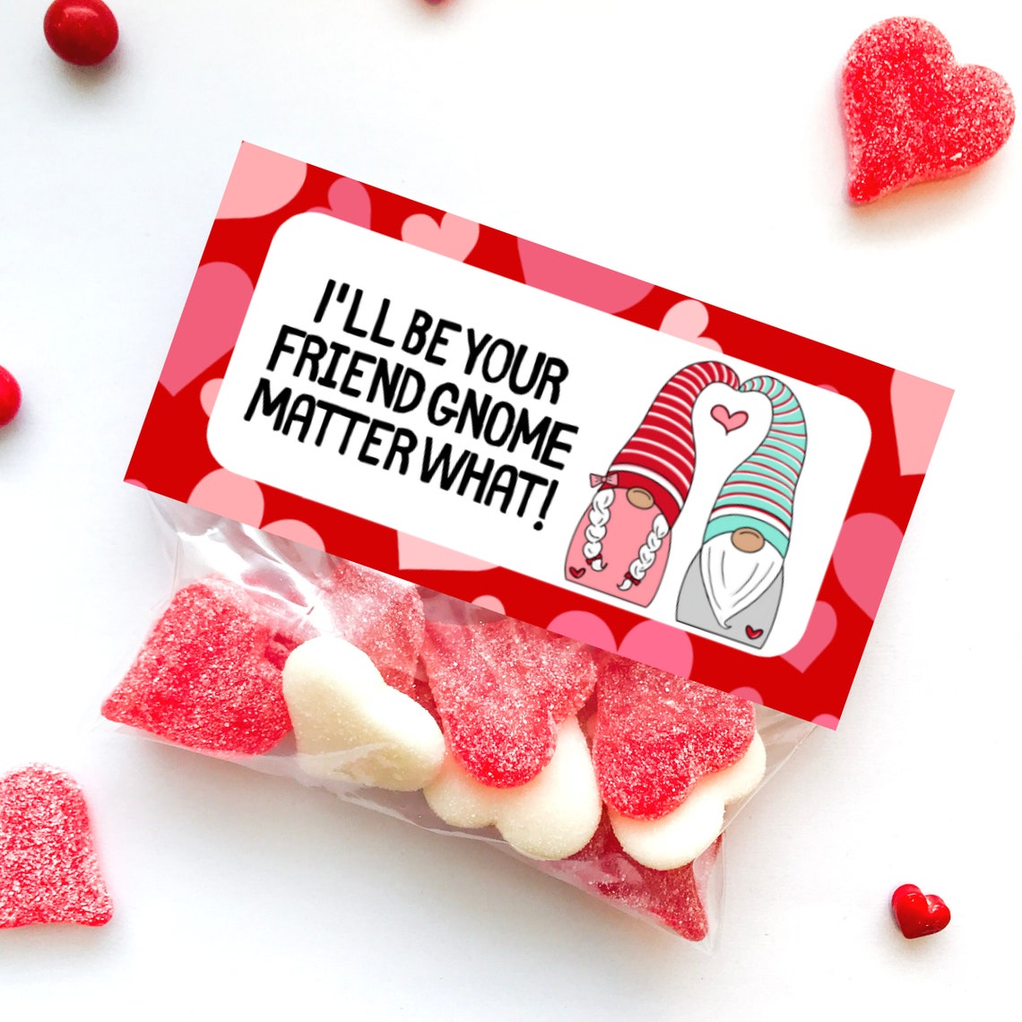 Printable Gnome Valentine for School Class Gnome Valentine | Etsy