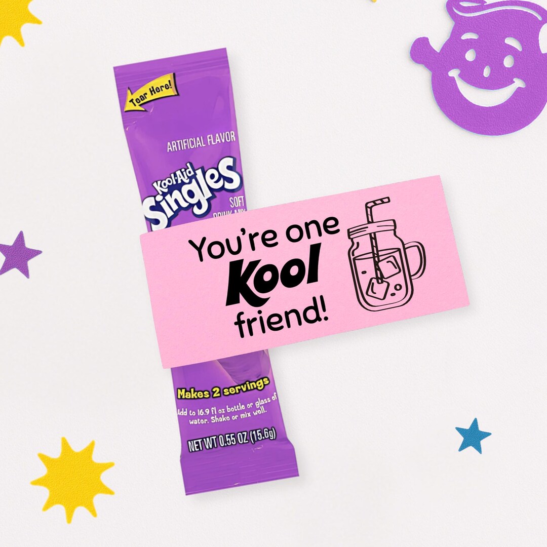Printable Kool Aid Tag - Digital Download Gift Tag - Summer Friend Gift ...