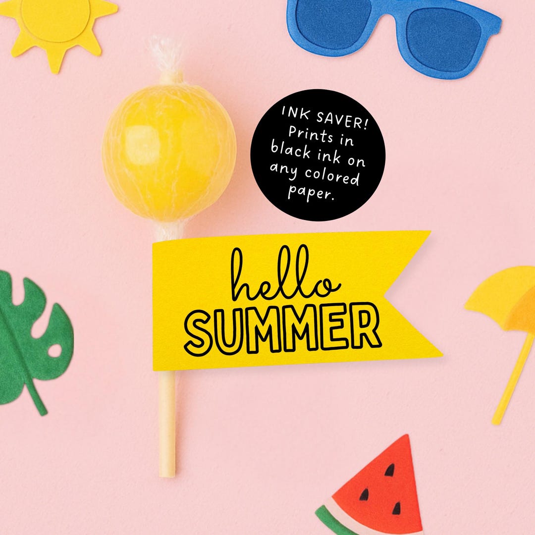 Printable Hello Summer Tag - Digital Download Gift Tag - Summer Teacher ...