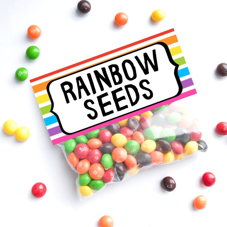 Rainbow Seeds Bag Topper St. Patrick's Day Treat St. | Etsy
