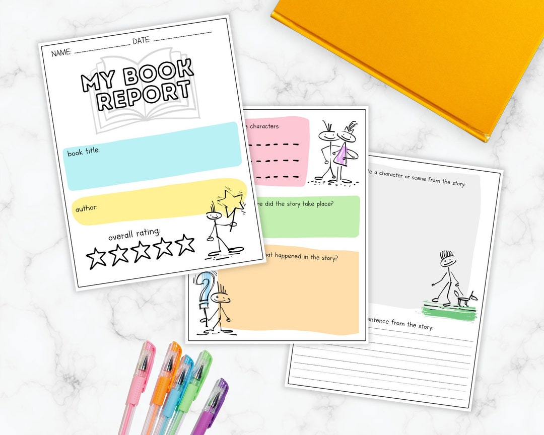 Printable Kid Book Report - Elementary Book Report - Book Review ...