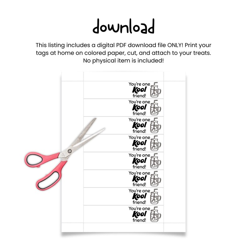 Printable Kool Aid Tag - Digital Download Gift Tag - Summer Friend Gift ...