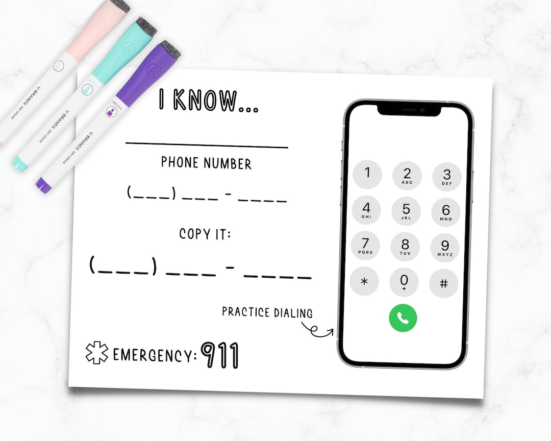 Phone Number Practice Printable - Learn Phone Number - Morning Menu ...