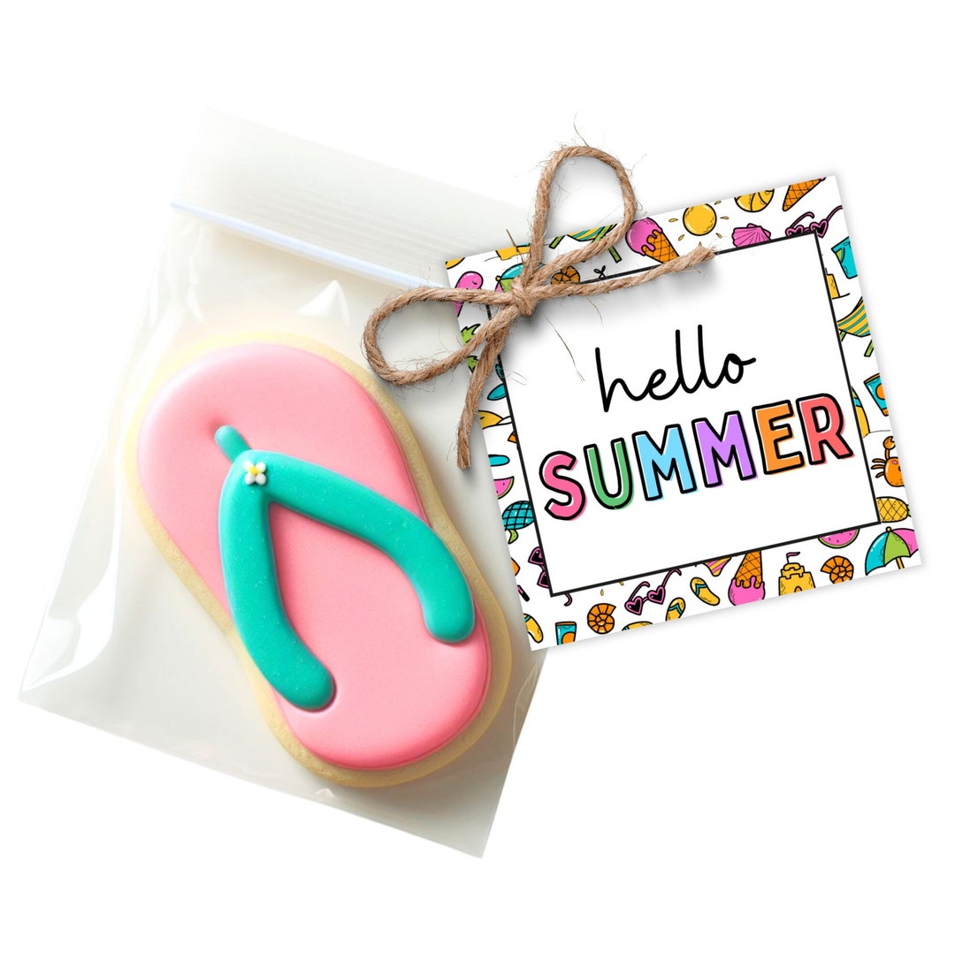 Printable 2 & 2.5" Gift Tag - Cookie Tag - Hello Summer Cookie Tag ...