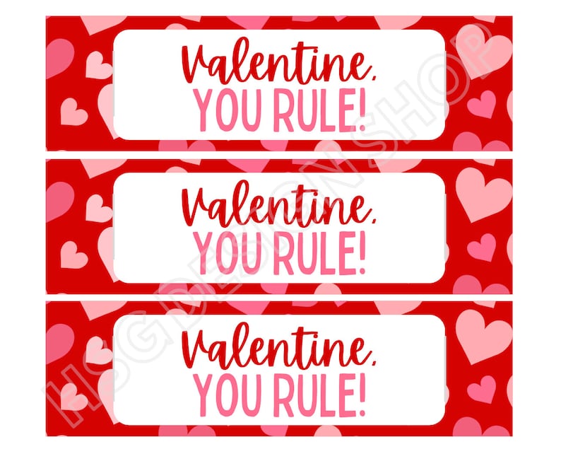 Printable Ruler Valentine Valentine You Rule Ruler - Etsy