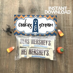Cookies & Scream Bag Topper - Halloween Treat Bag Topper - Printable ...
