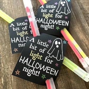 Halloween Glow Stick Tag - Glowstick Card Printable - Halloween Party ...