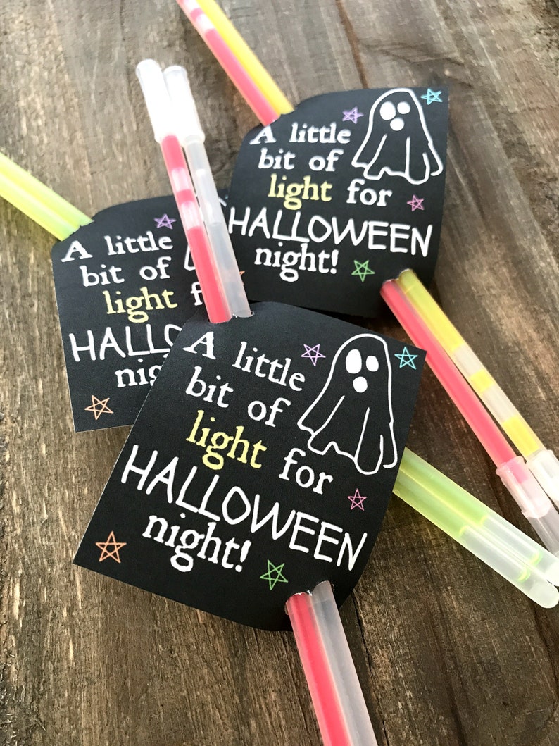 Halloween Glow Stick Tag Glowstick Card Printable - Etsy