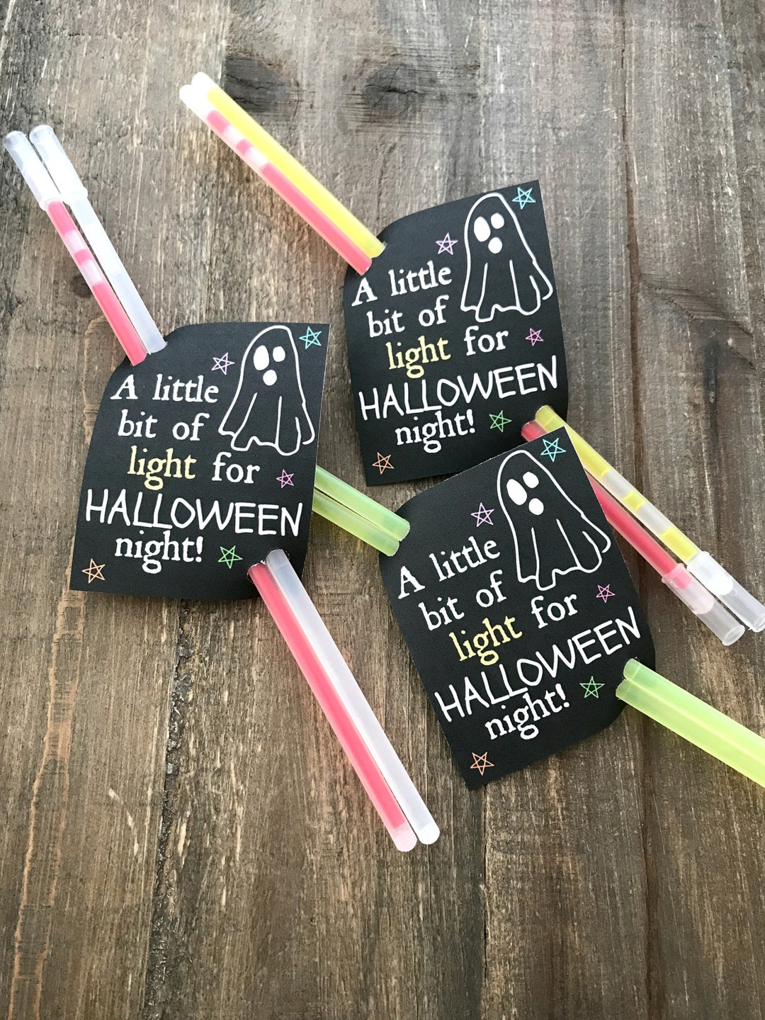 Halloween Glow Stick Tag - Glowstick Card Printable - Halloween Party ...