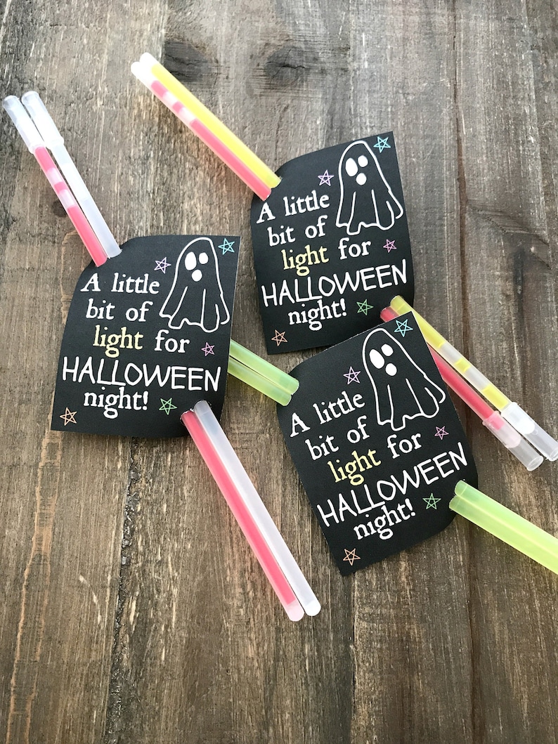 Halloween Glow Stick Tag Glowstick Card Printable - Etsy Canada