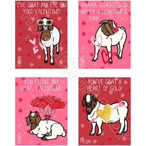 Printable Boer Goat Valentines - You've Goat My Heart - Farm Themed ...