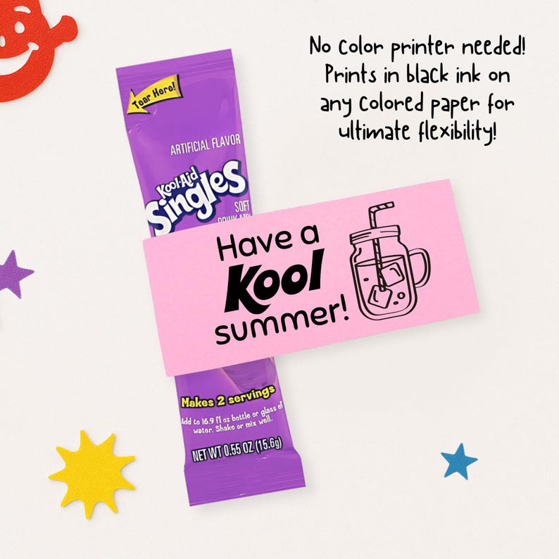 Printable Kool Aid Tag - Digital Download Gift Tag - Teacher Summer ...