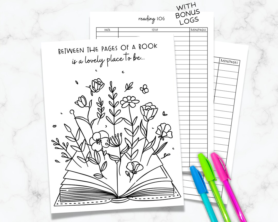 Printable Floral Reading Log - Book Flowers Reading Journal Page ...