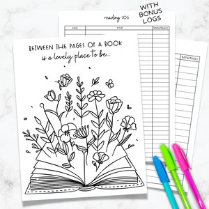 Printable Floral Reading Log - Book Flowers Reading Journal Page ...