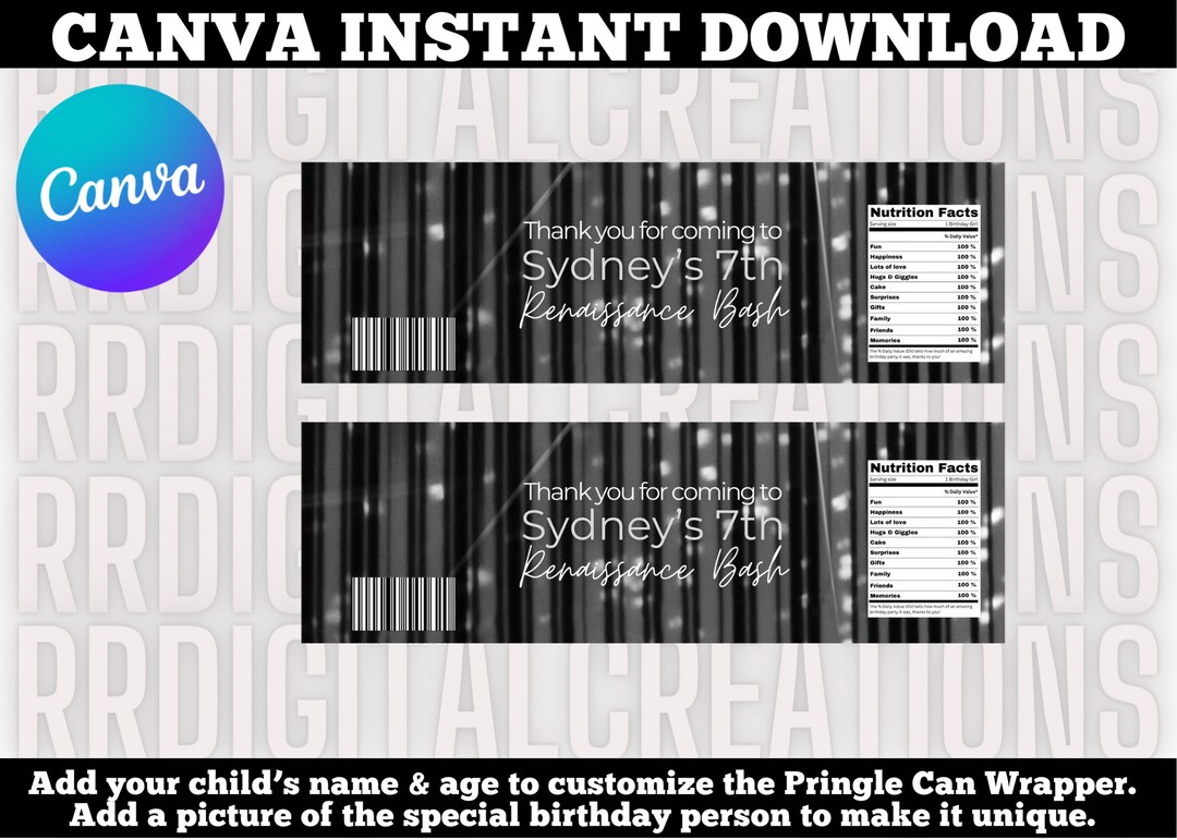 Renaissance Party Pringle Can Wrappers, Renaissance Party Pringle Can ...