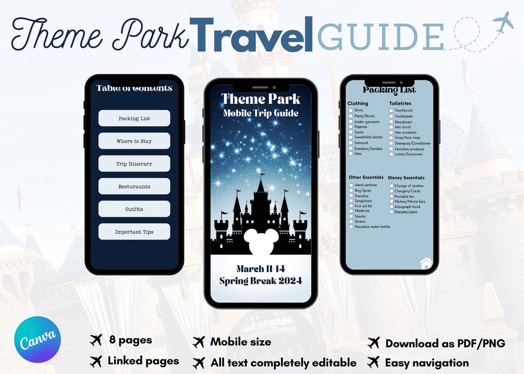 Theme Park Trip Guide, Theme Park Itinerary, Spring Break Trip Guide ...