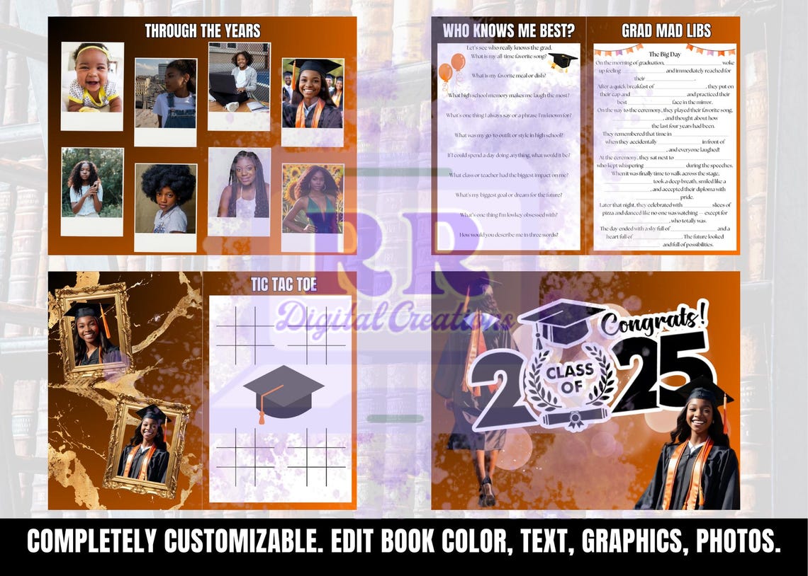Editable Graduation Memory Book: Senior Class Keepsake (digital ...