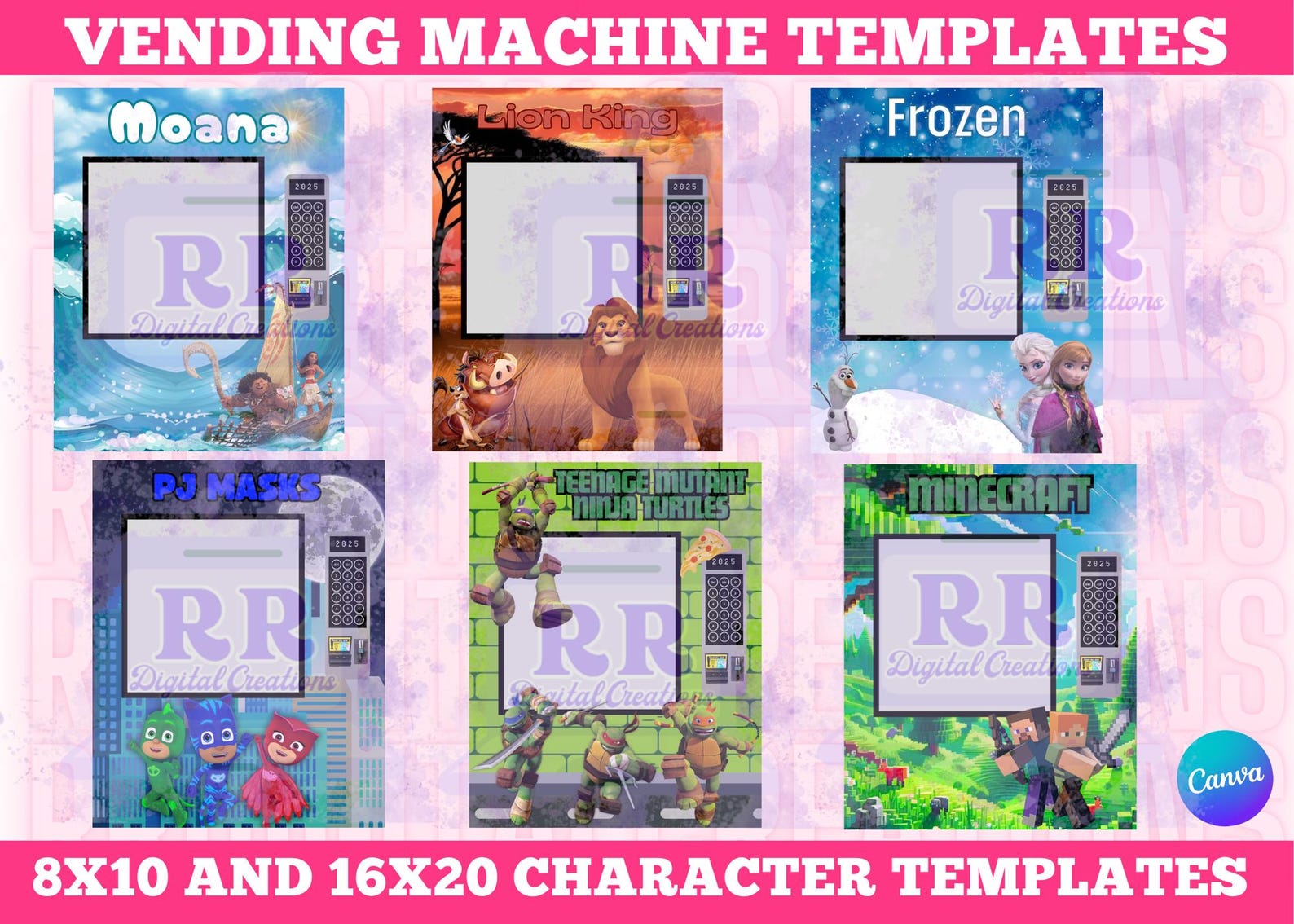 Character Vending Machine Templates: Birthday/easter, 16 Designs ...