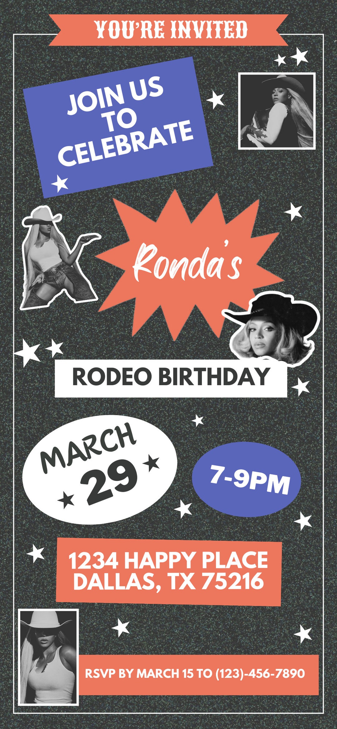 Animated Cowboy Carter Invitation, Renaissance Invitation, Renaissance ...