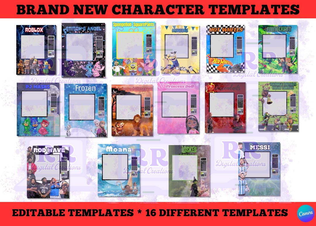 Character Vending Machine Templates: Birthday/easter, 16 Designs ...