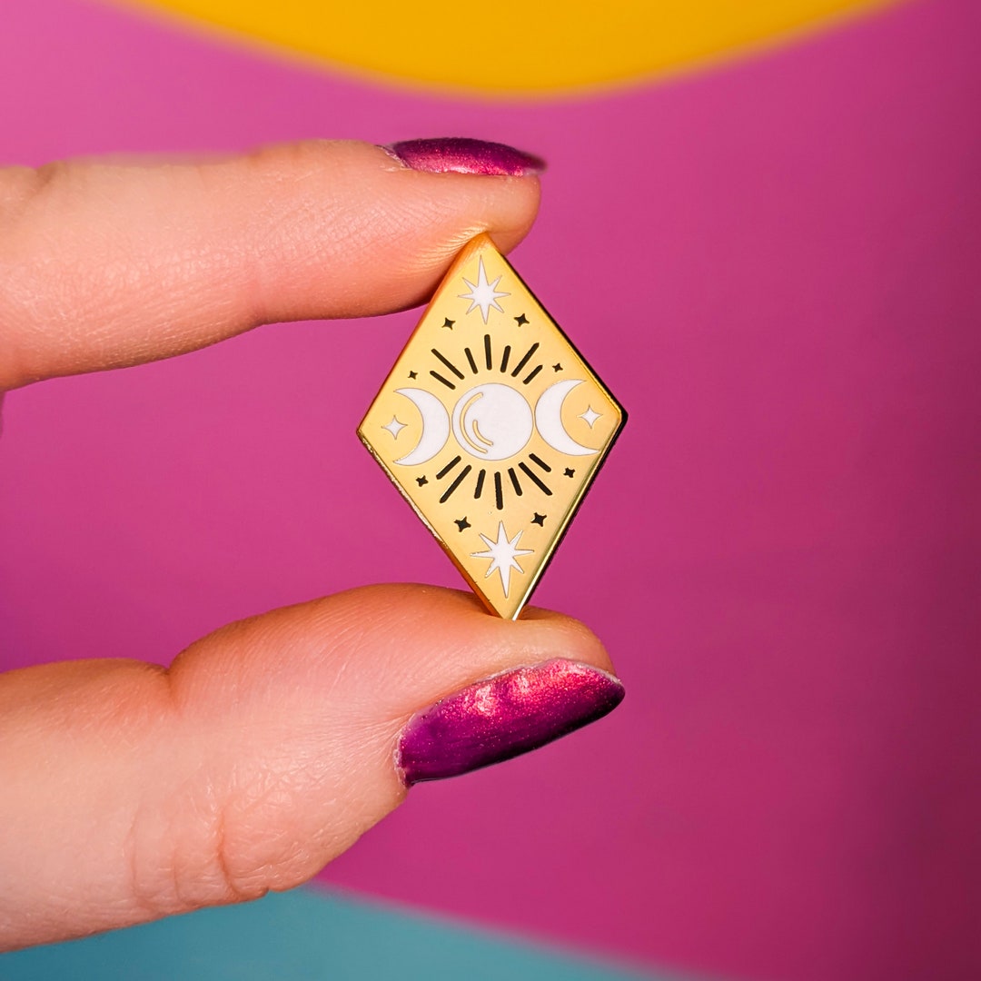 Triple Moon Gold Hard Enamel Pin - Etsy