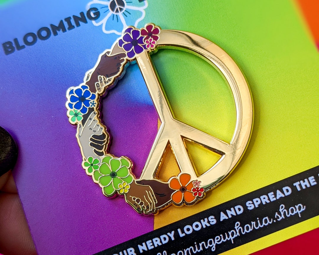 Rainbow Hard Enamel Pin Equality and Peace - Etsy