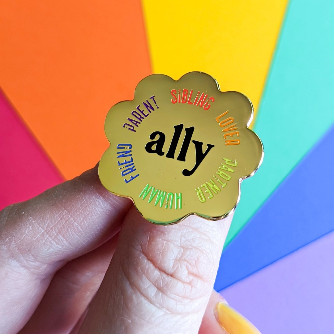 Gold Rainbow Ally Hard Enamel Pin - Etsy