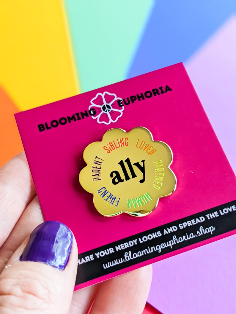 Gold Rainbow Ally Hard Enamel Pin - Etsy
