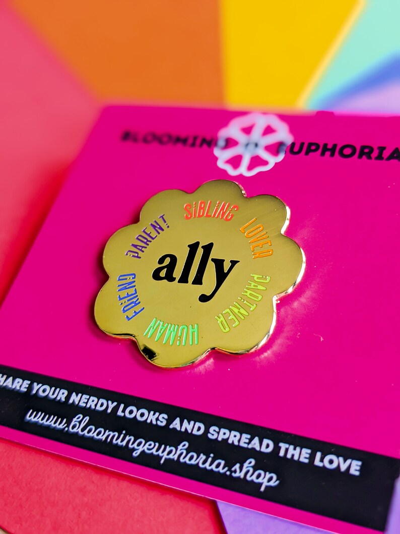 Gold Rainbow Ally Hard Enamel Pin - Etsy