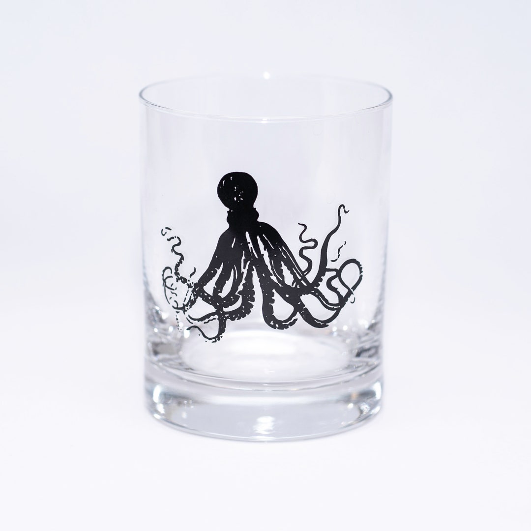 Octopus 14oz. Double Old-fashioned Glassware (set of Two) - Etsy