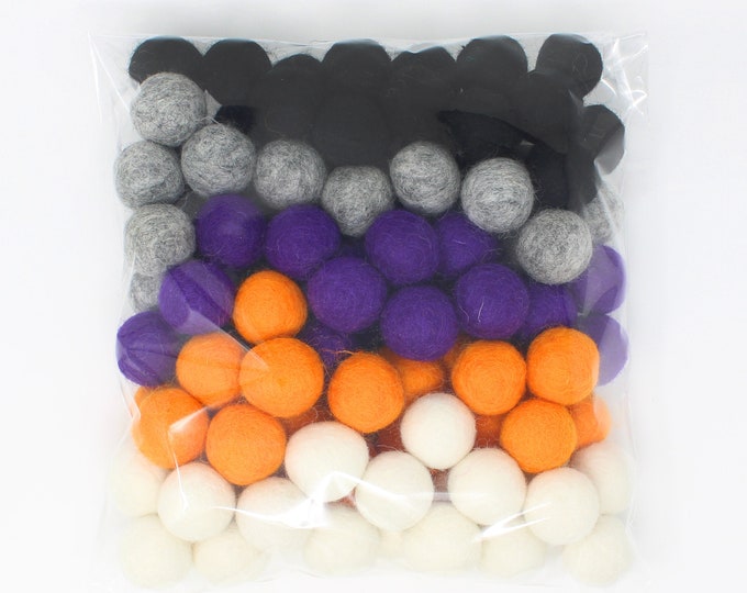 Pumpkin Patch Pom Balls Halloween Colors Felt Pom Wholesale - Etsy