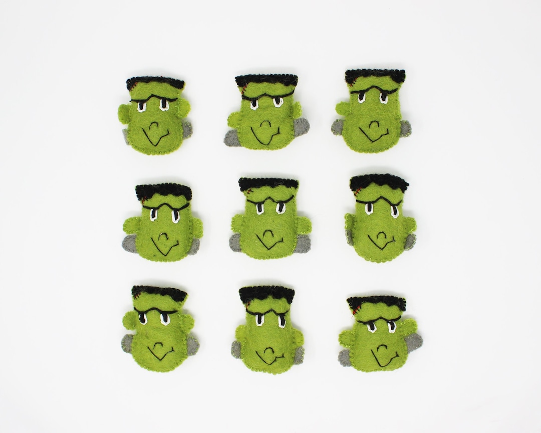 Felt Frankenstein | Felted Frankenstein Heads | DIY Halloween Garland ...