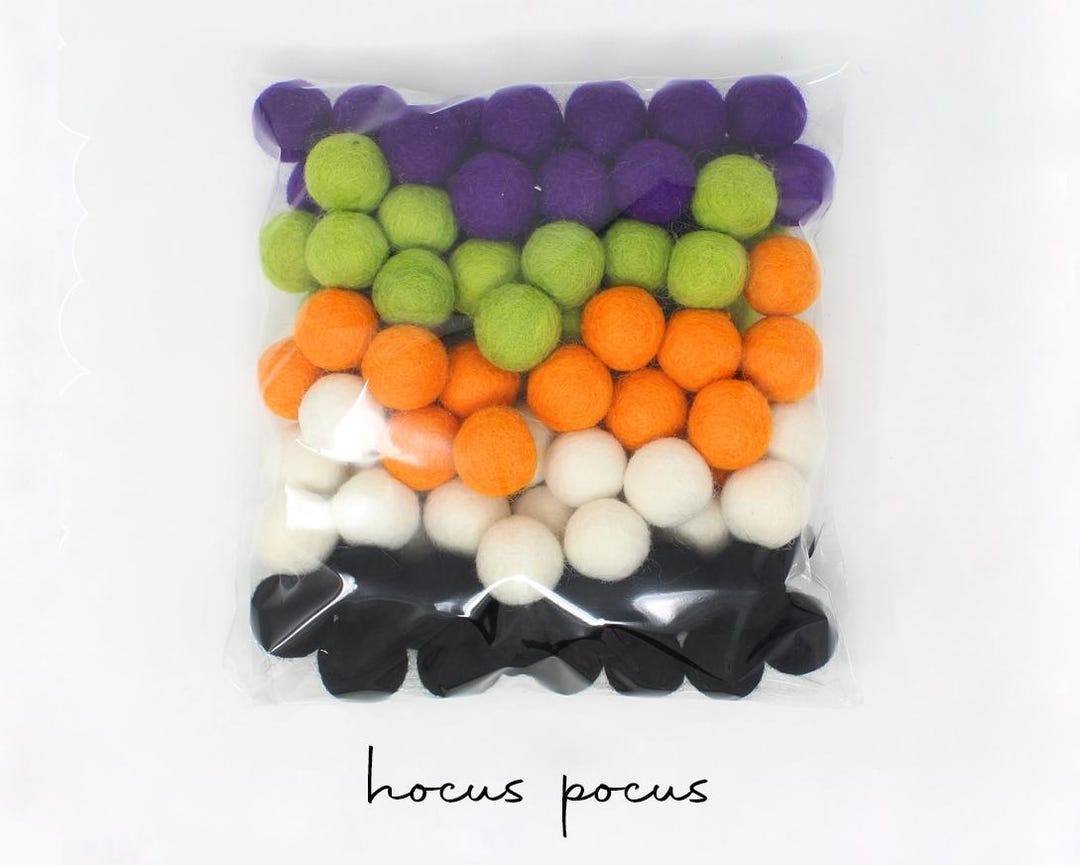 Halloween Wool Felt Balls Wholesale | Hocus Pocus Felted Pom Poms ...