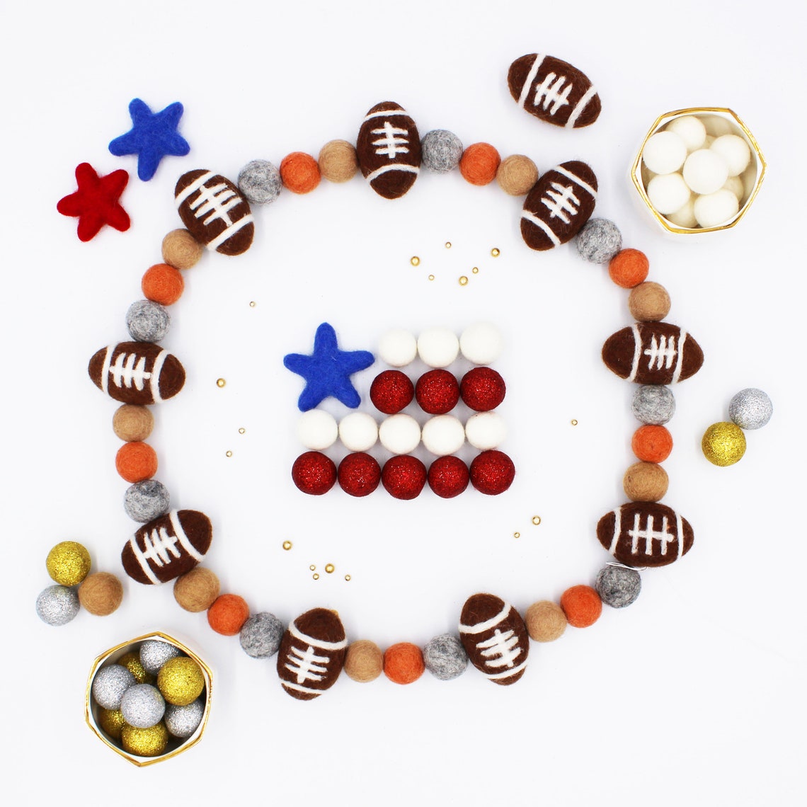 Felt Footballs Felt Footballs Felt Baseballs Felt Soccer - Etsy