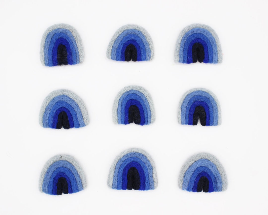 Felt Rainbows | Felted Blue Rainbows | Rainbow Birthday Decor | DIY ...