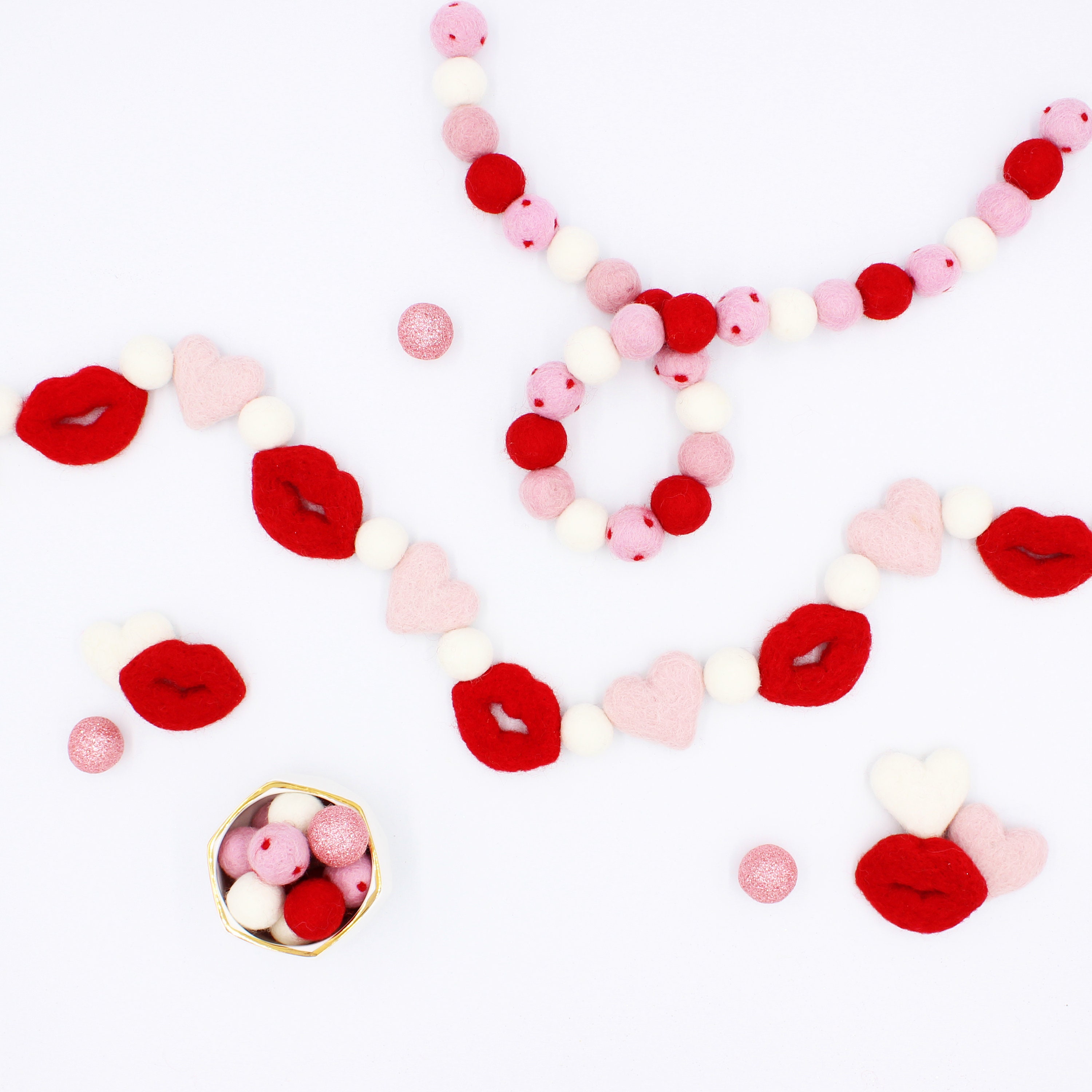 Felt Lips Felted Lips Felt Red Lips DIY Valentines Day - Etsy