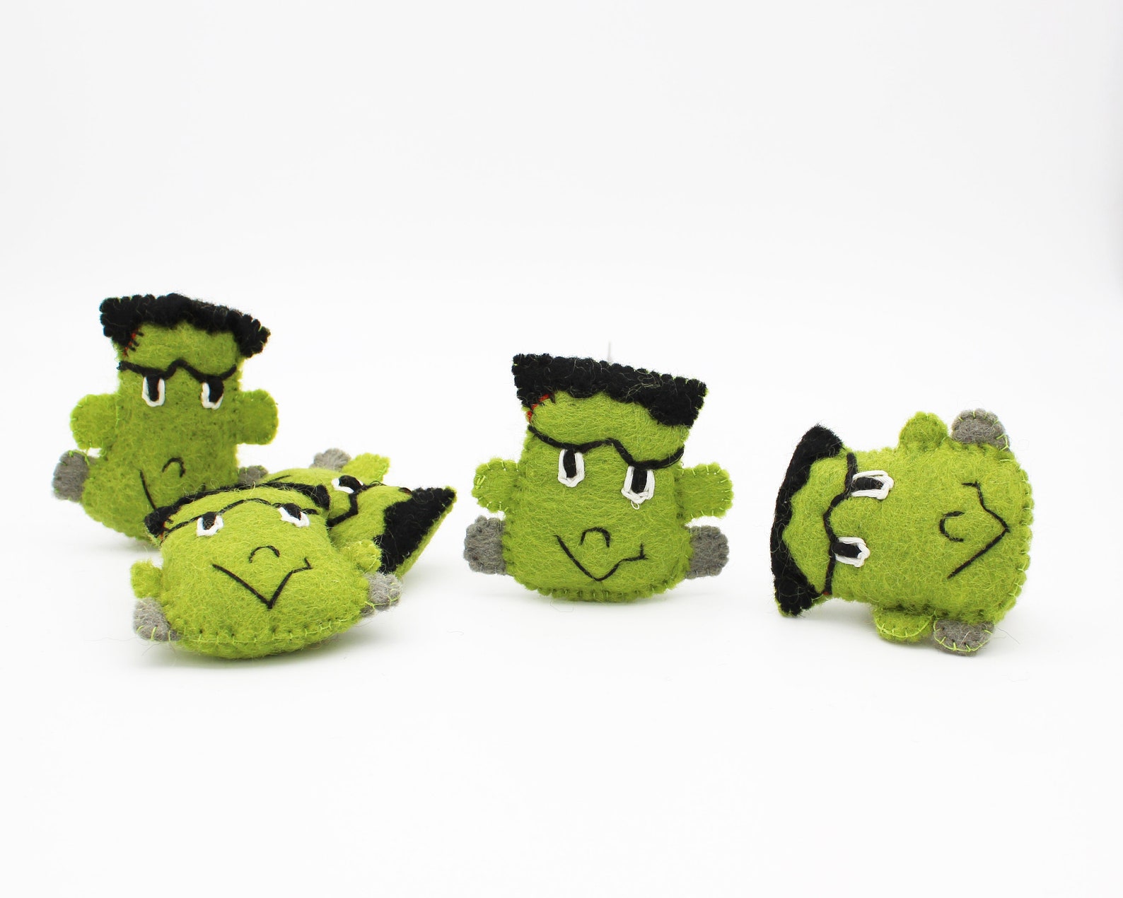 Felt Frankenstein | Felted Frankenstein Heads | DIY Halloween Garland ...