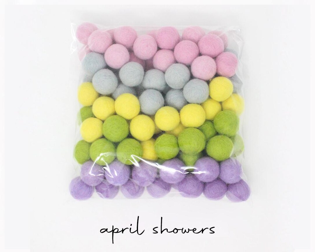 April Showers Pom Balls | Spring Felt Balls for DIY Garland | Easter ...