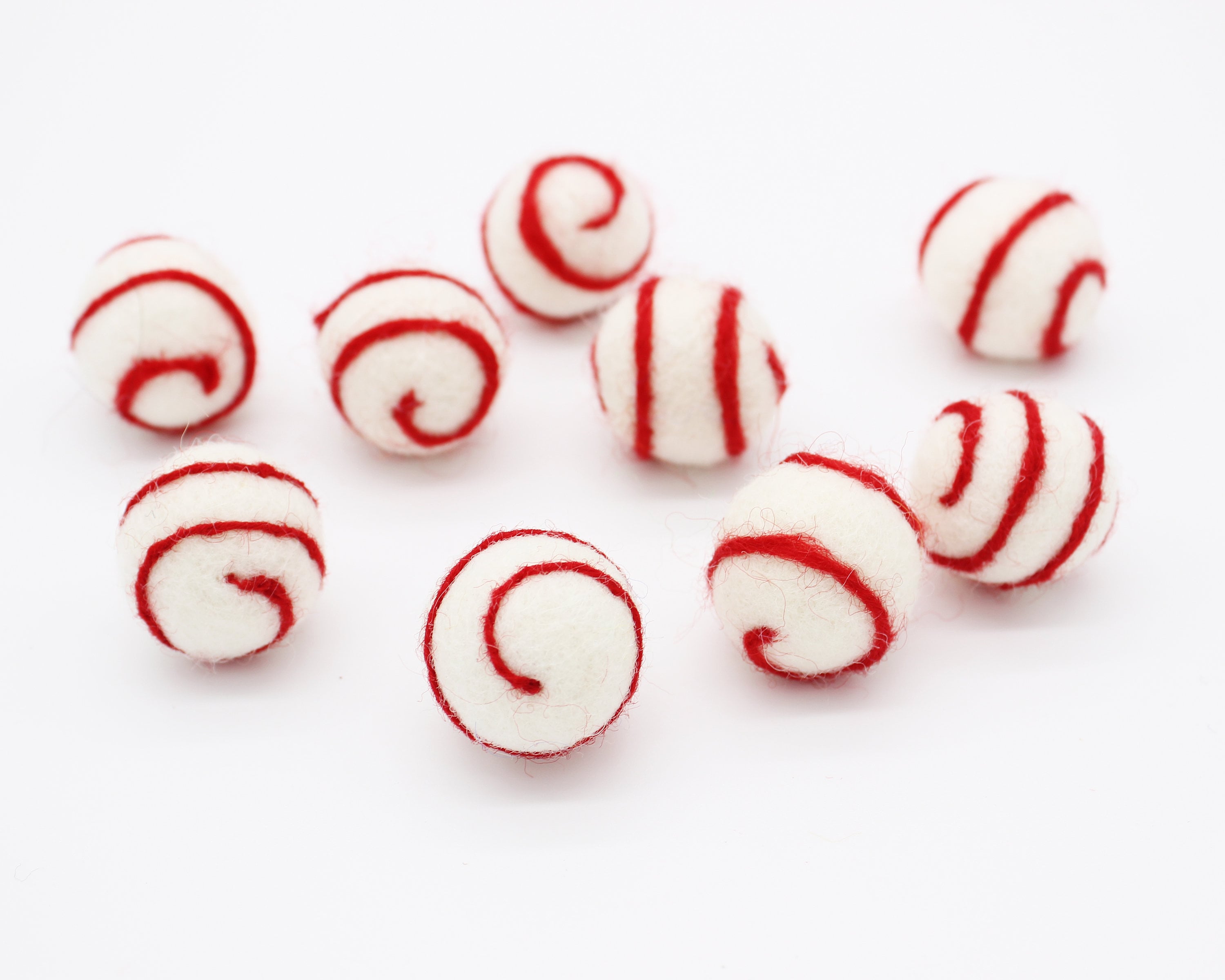 Swirl Felt Balls | 2.5cm Wool Felt Balls With Swirls | Valentine Felt ...