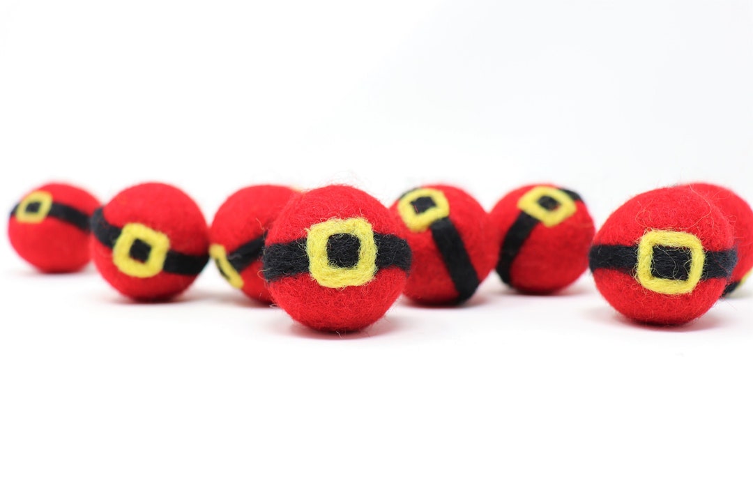 Felt Santa Balls Christmas Felt Balls Santa Felt Balls DIY Christmas ...