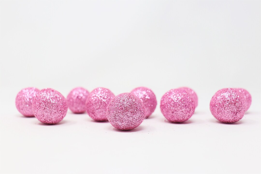 Lip Gloss Glitter Felt Balls | Holiday Felt Pom Pom | Pink Glitter Poms ...