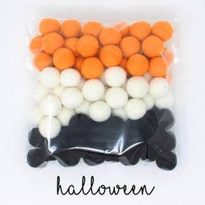 Pumpkin Patch Pom Balls Halloween Colors Felt Pom Wholesale Halloween ...