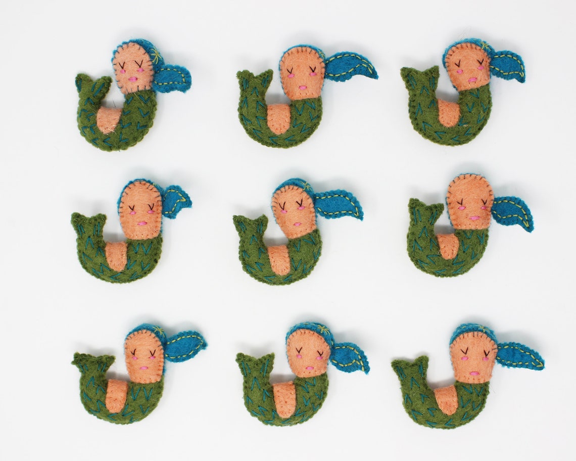 Felt Mermaids Felted Mermaids Mermaid Felt Balls Shapes | Etsy