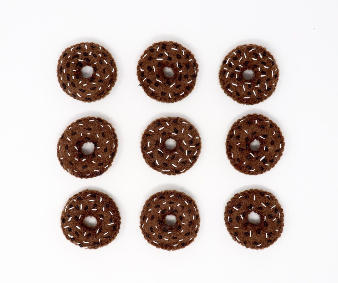 Chocolate Felt Donuts | Felted Donuts | Felt Doughnuts | Felted ...