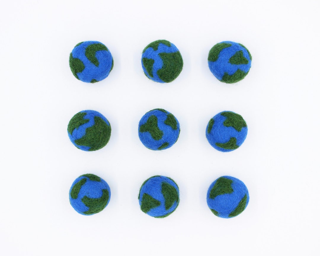 Felt Earth Globes | Felted Globe Balls | Felted Earth Balls| DIY Earth ...