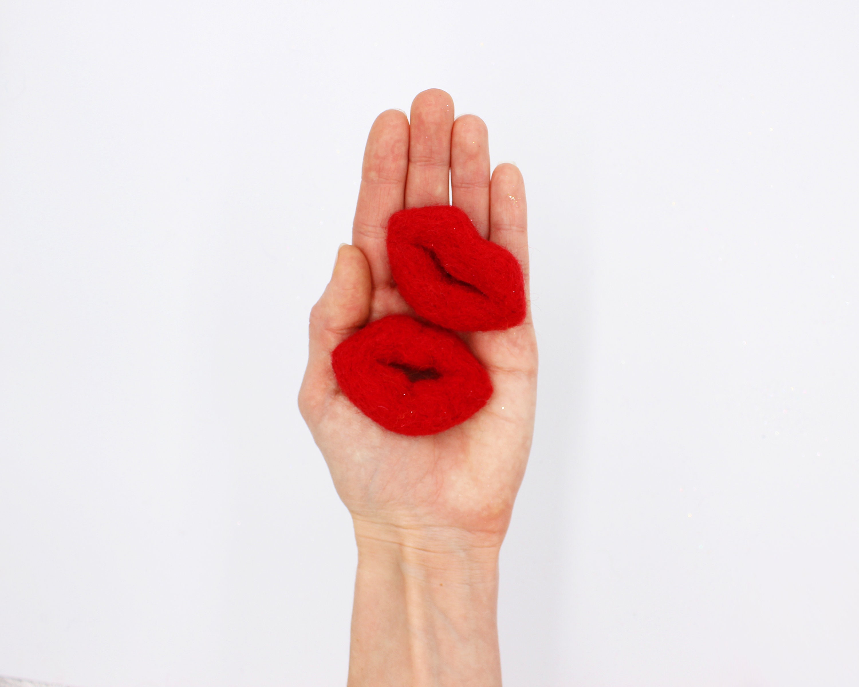 Felt Lips Felted Lips Felt Red Lips DIY Valentines Day - Etsy