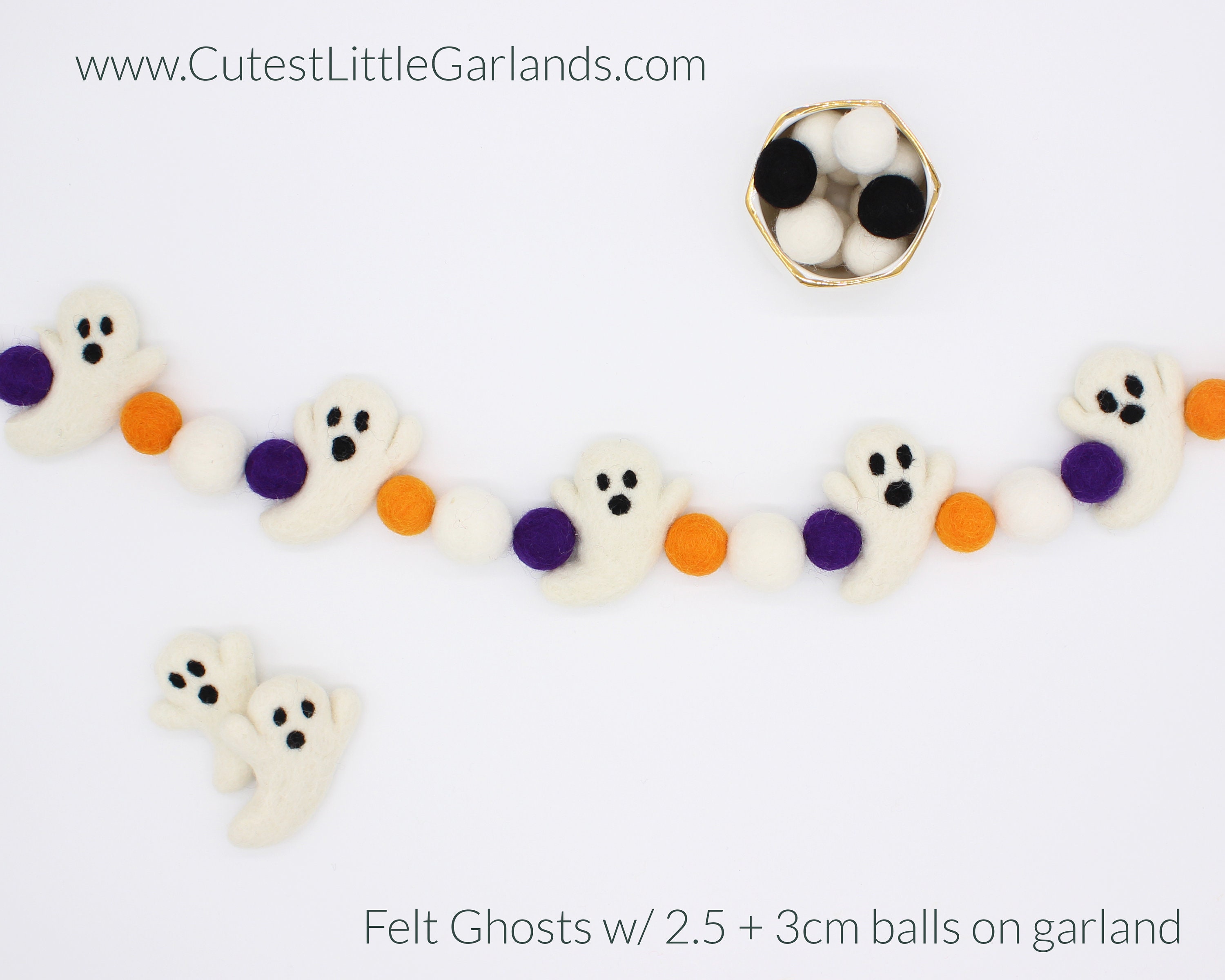 Felt Ghosts Felted Ghosts DIY Halloween Garland | Etsy