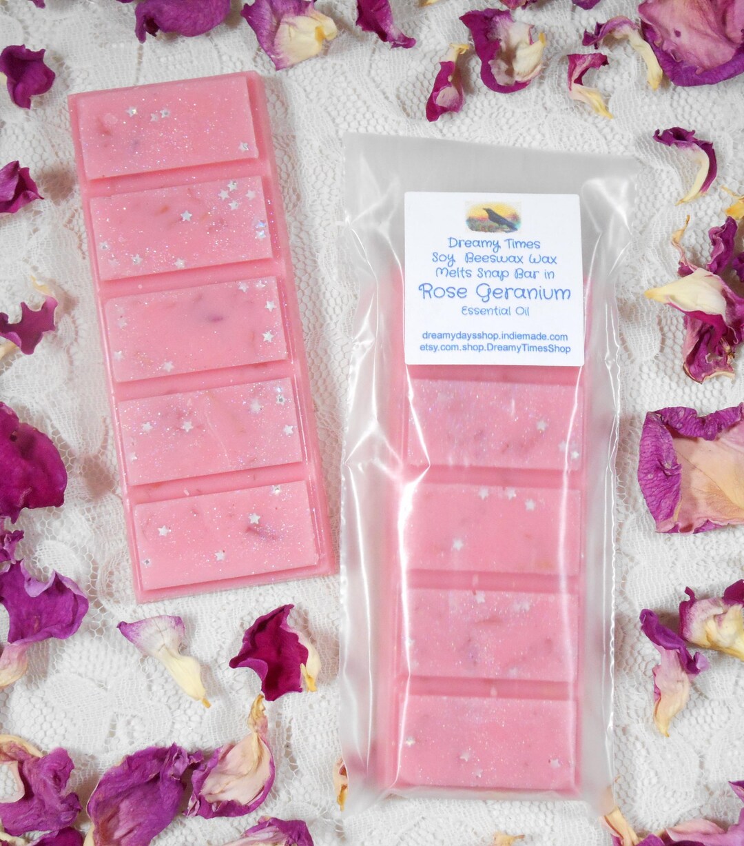 Rose Geranium Soy Beeswax Blend Wax Tart Melt With Essential Oil, Rose ...
