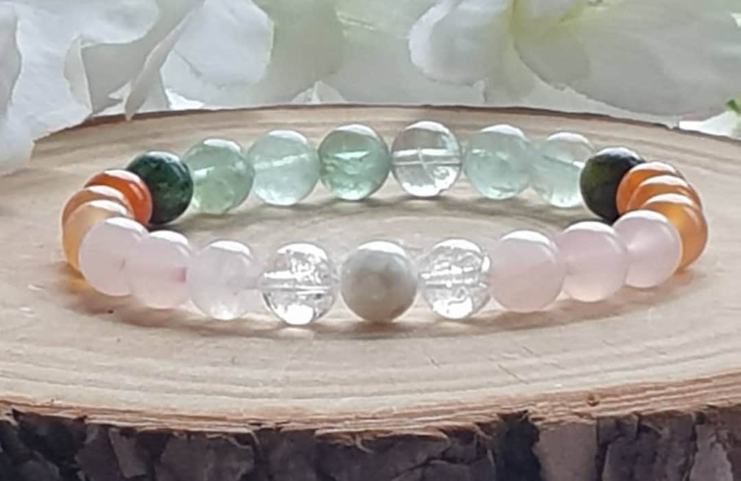 PCOS Healing Crystal Bracelet: Moonstone, Fluorite & Gemstones - Etsy