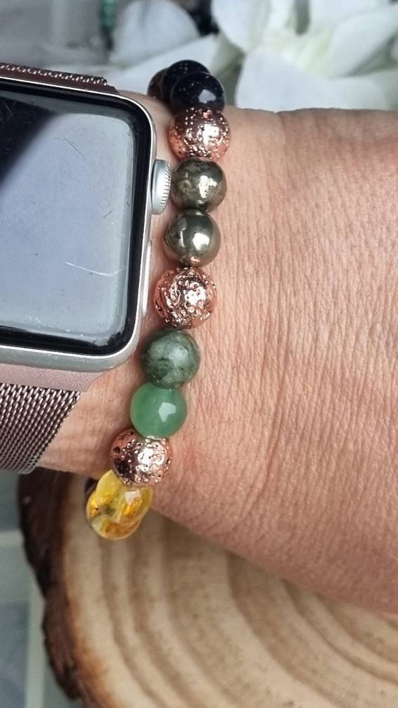Prosperity Bracelet, 6mm Healing Crystal Money Energy Handmade ...